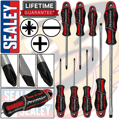 SEALEY MAGNETIC Screwdriver Set 8pc Slotted Straight Phillips PH PZ SL ...
