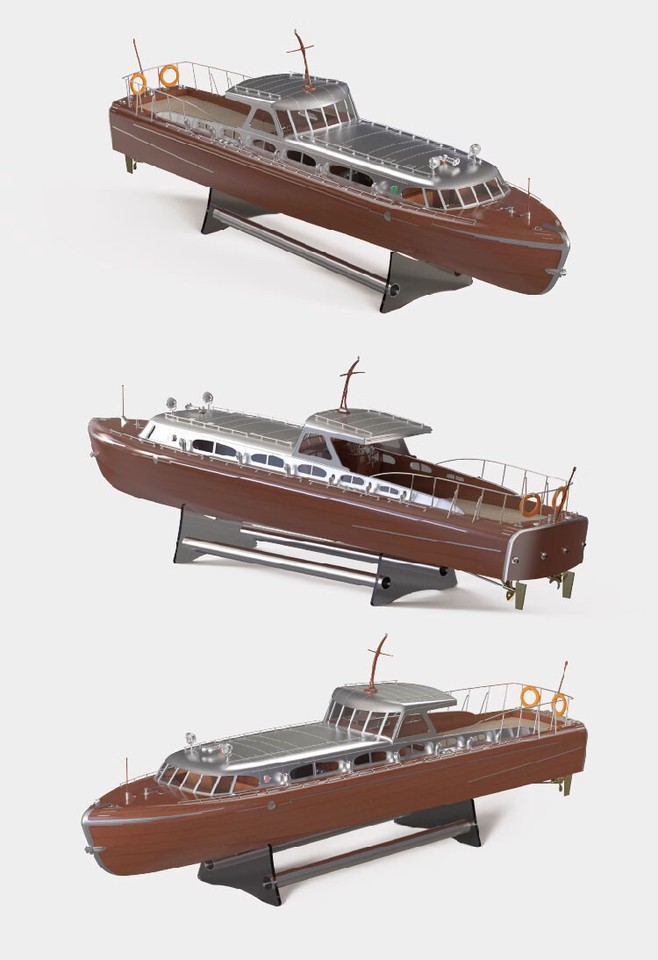 1:18 Thunderbird 55 Wooden Yacht Model Kit 928mm 36.5" RC Model Ship ...