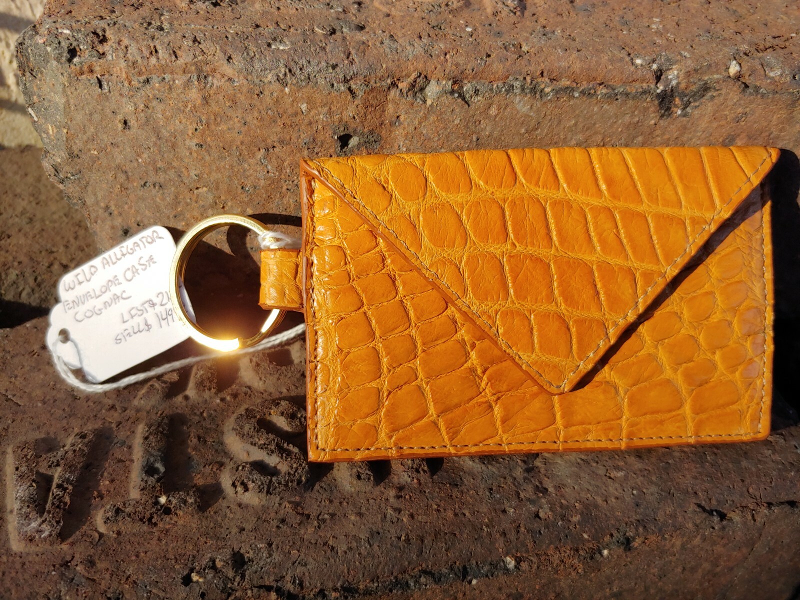 Wild Alligator Envelope Wallet Credit Card case Leather Hide Skin Gator ...