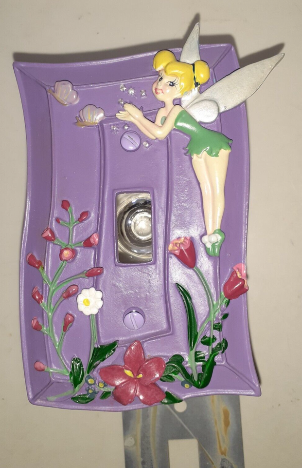 DISNEY Hand Painted Tinkerbell Fairy Light Switch Wall Plate Cover EUC ...