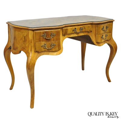 Vintage Italian Rococo French Country Burl Wood Olive Wood Inlay ...