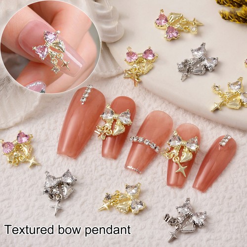 Nail Decoration 3d Decorative Sparkling Cubic Zirconia Bowknot Nail Art ...