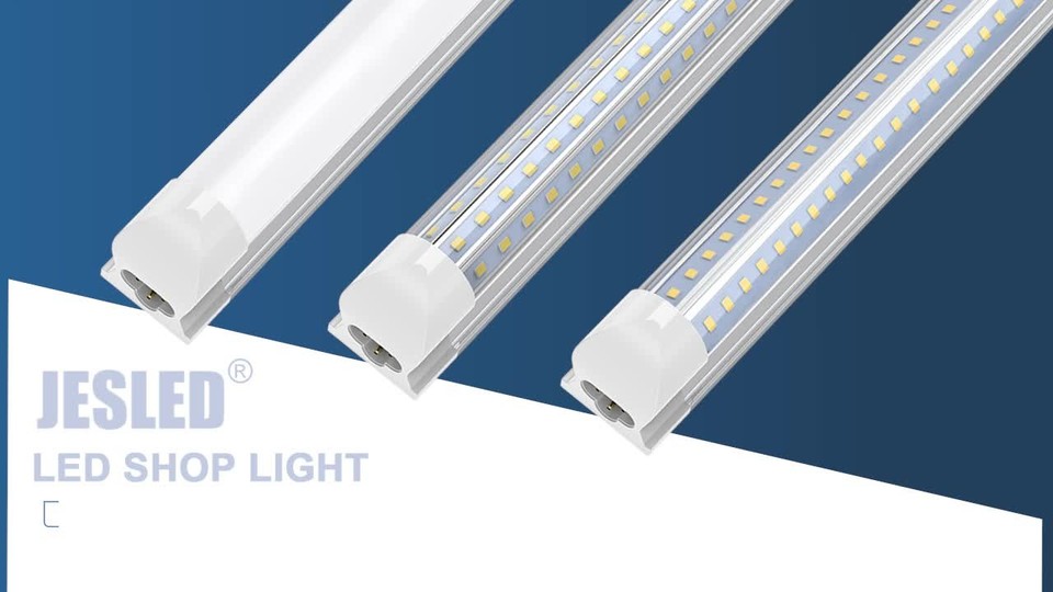 ETL T8 4FT LED Shop Light Fixtures 6500K Garage Linkable LED Tube ...