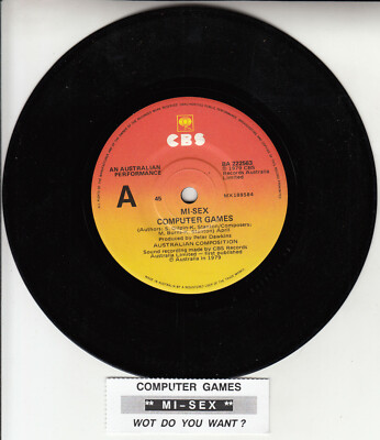 MI-SEX Computer Games 7" 45 rpm vinyl record BRAND NEW + juke box title ...