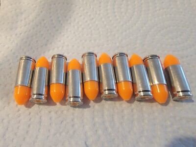 9MM DUMMY ROUNDS SET OF 10 NICKEL WITH BRIGHT ORANGE TRAINING | eBay