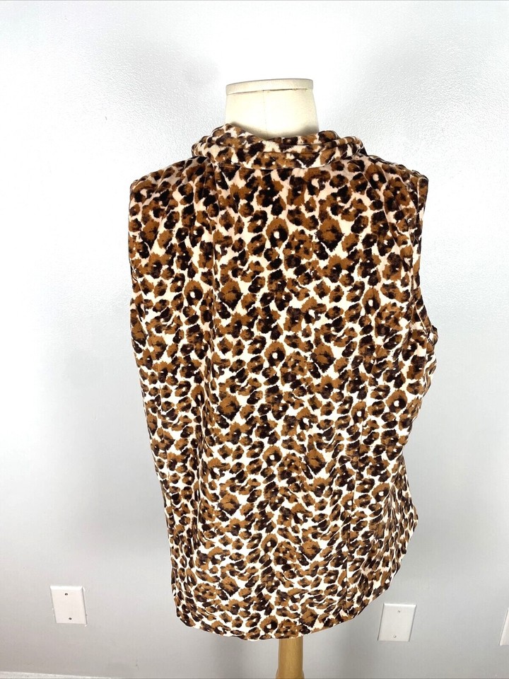 Quacker Factory Animal Print Vest, Sequins, Size L, NWOT | eBay