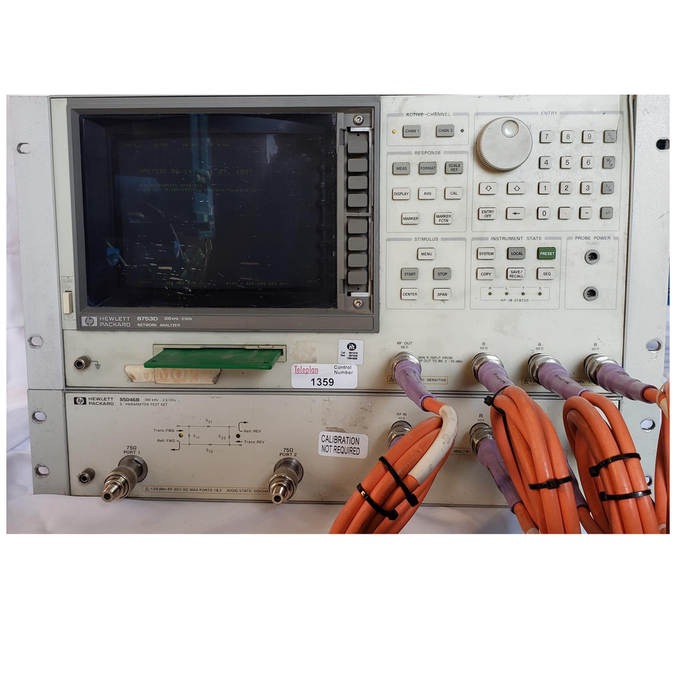 HP Agilent Vector Network Analyzer 8753D 85046B 3Ghz Test Set Option ...
