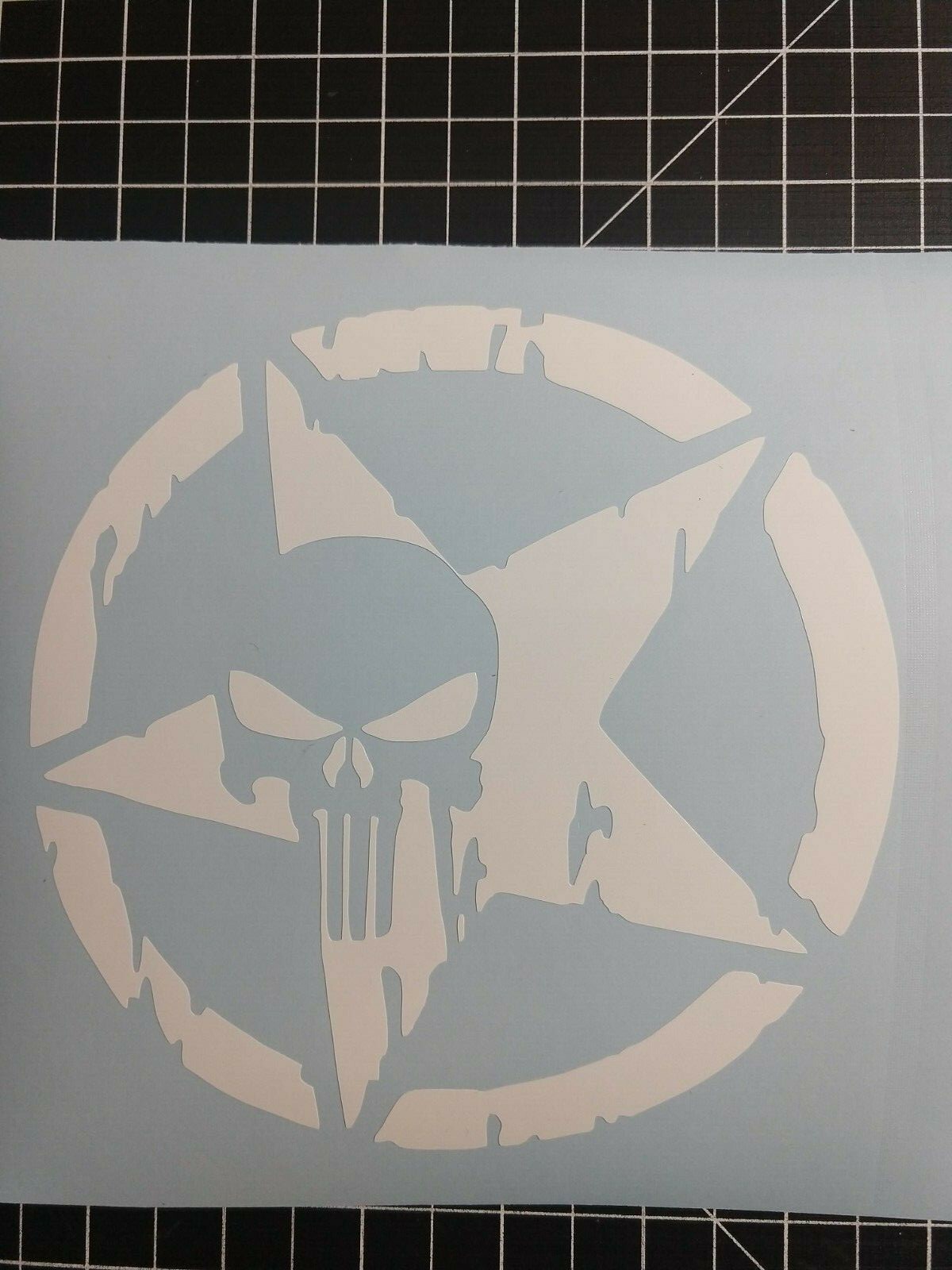 Vinyl Decal Army Star Ripped Skull sticker car window bumper truck hood ...