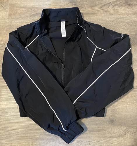 Alo Women's Track Jacket Motivate Black Size S Full Zip | eBay
