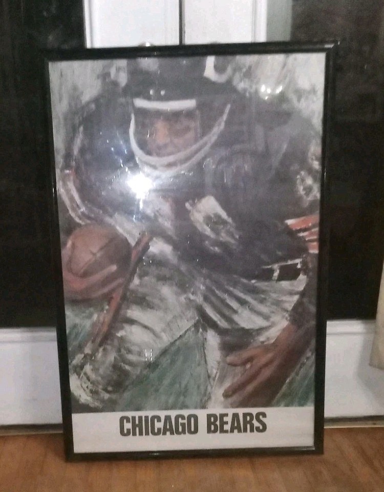 Vintage 1960's Chicago Bears NFL Football Poster : 24 x 36 by artist ...