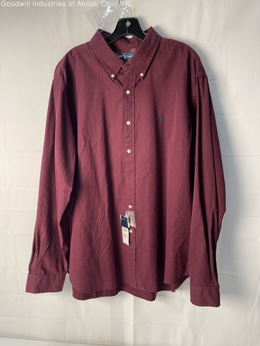 NWT Ralph Lauren Maroon Men's Classic Fit Button Up Shirt, Sz. XXL | eBay