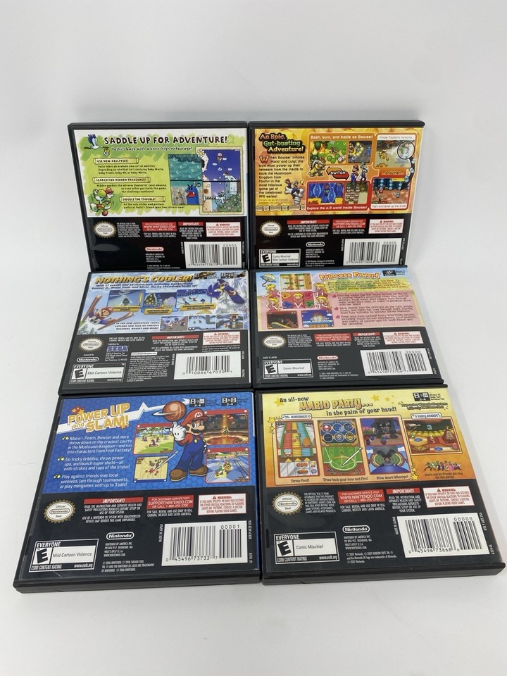 Nintendo DS Lot 6 CASES ONLY Mario Party Luigi Hoops Peach Sonic ...