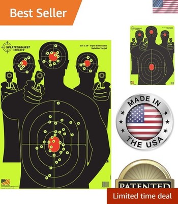 High Visibility 18x24 Paper Shooting Targets - Bright Yellow Impact ...