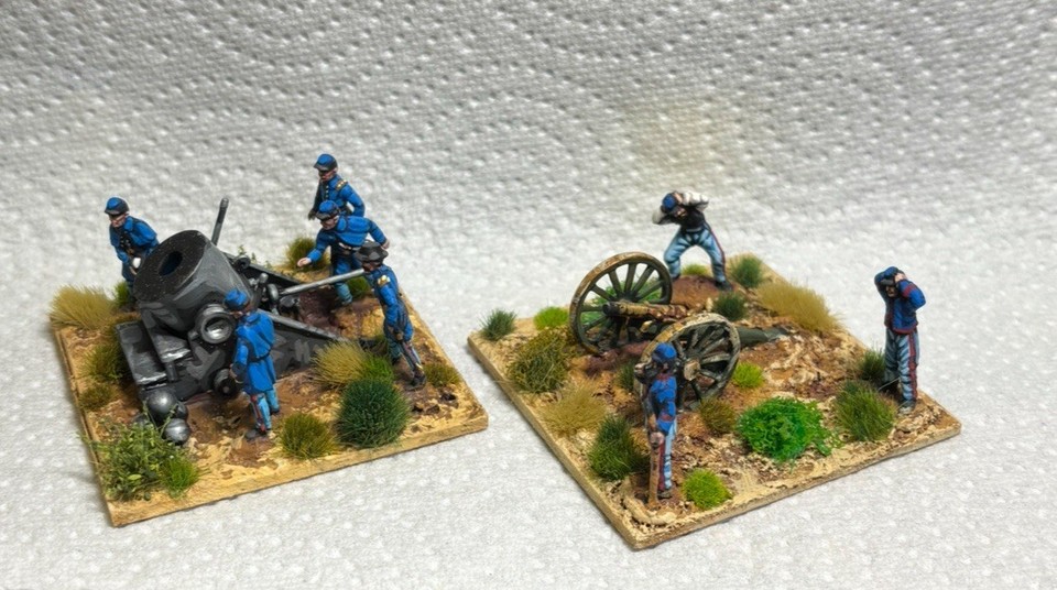 2x 20mm 1/72 well painted ACW American Civil War Union Artillery Guns ...