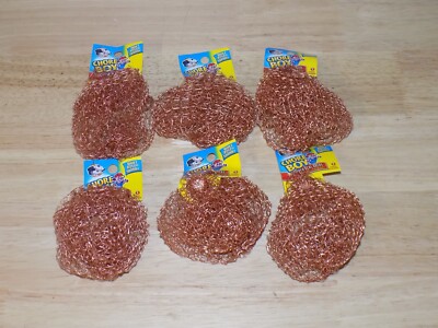6 Chore Boy Copper Scrubber Scouring Pad 100% Pure Copper New Steel ...