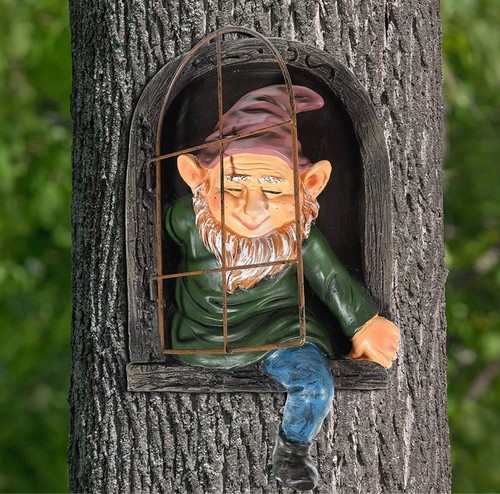 12 Inch Elf Out The Door Tree Ornament ,Outdoor Garden Statue | eBay