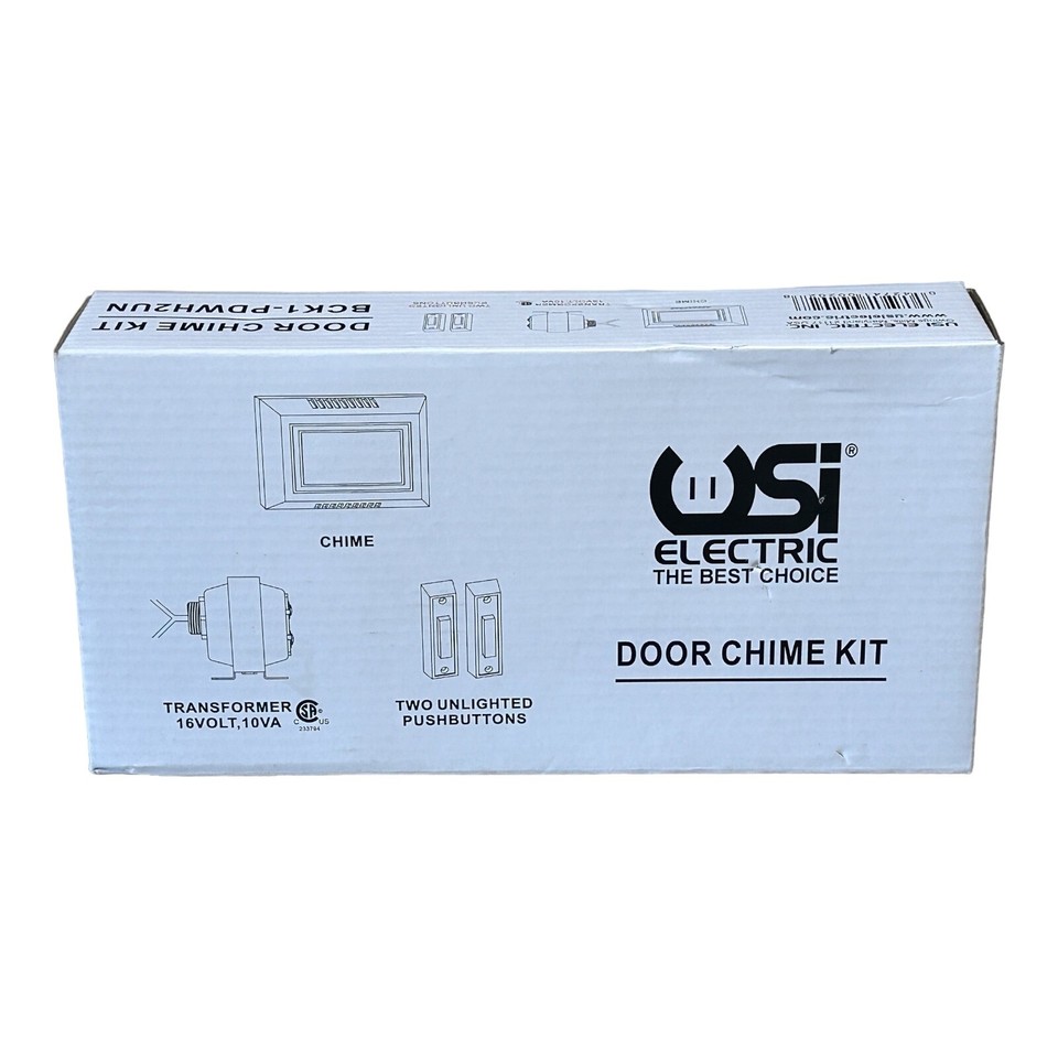 USI Electric Door Bell Wired Dual Tone Chime, 16V Transformer, 2 Push ...