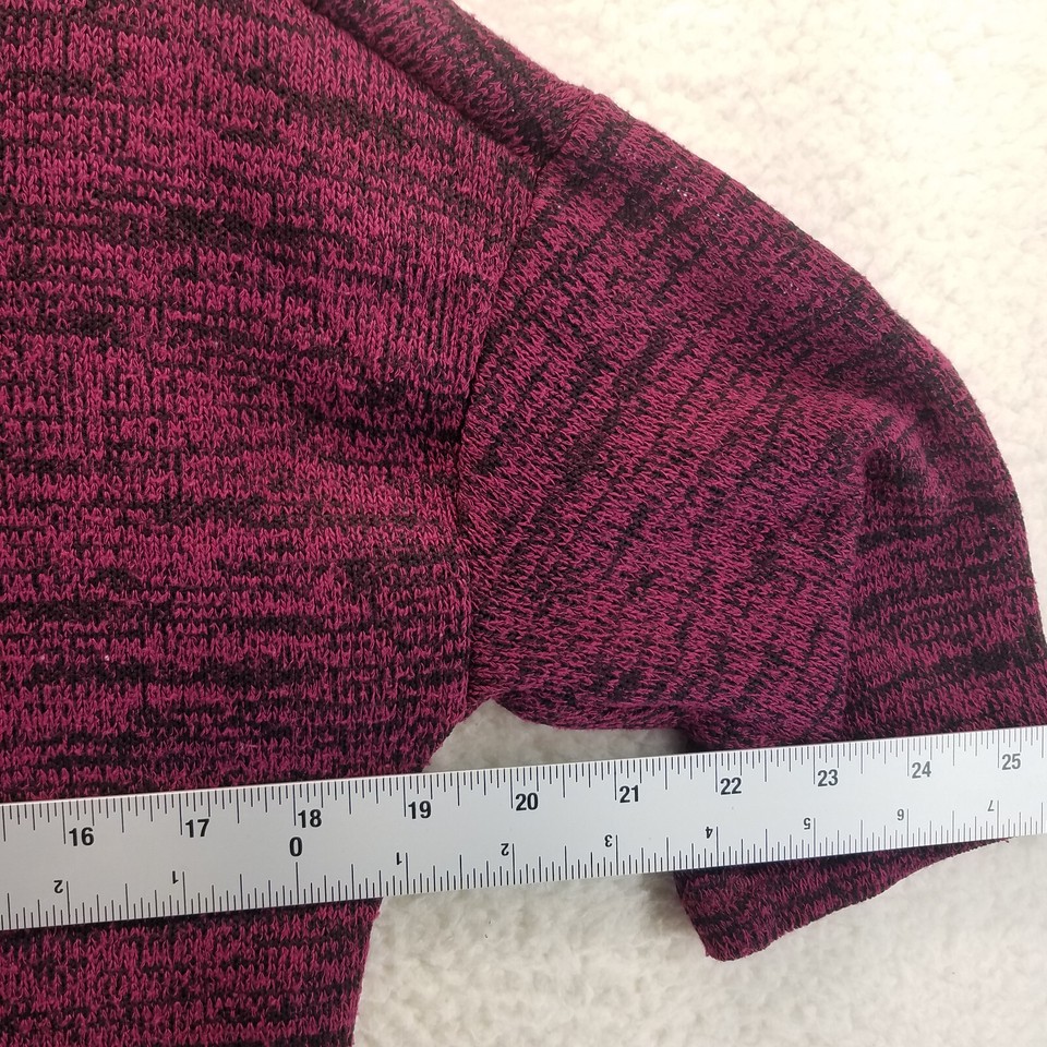 Renovatio Shirt Womens Medium Maroon Rhinestone Pullover Stretch Long ...