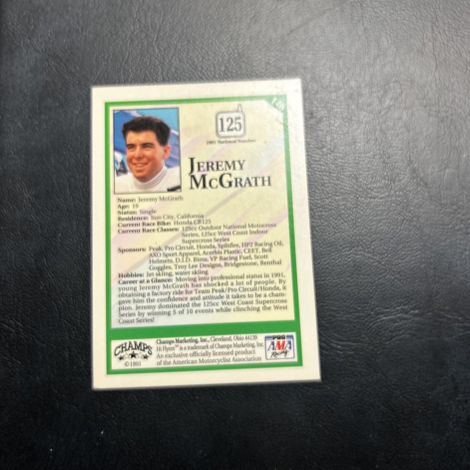Jb14 Hi Flyers 1991 Champs Motocross #146 Jeremy Mcgrath 125 National ...