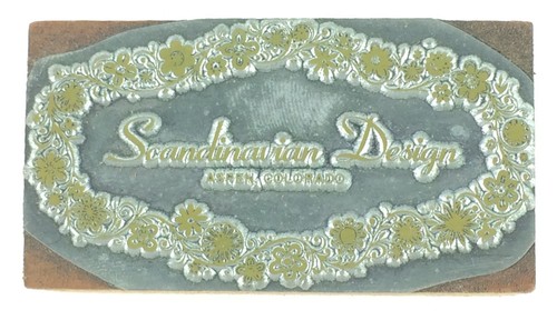 Vintage Printing Slug Block Stamp Scandinavian Design Aspen Colorado ...