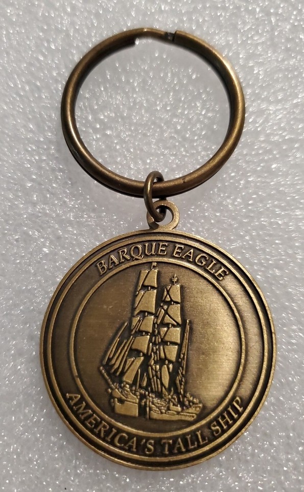 vtg US COAST GUARD KEY CHAIN United States Barque Eagle TALL SHOP htf ...
