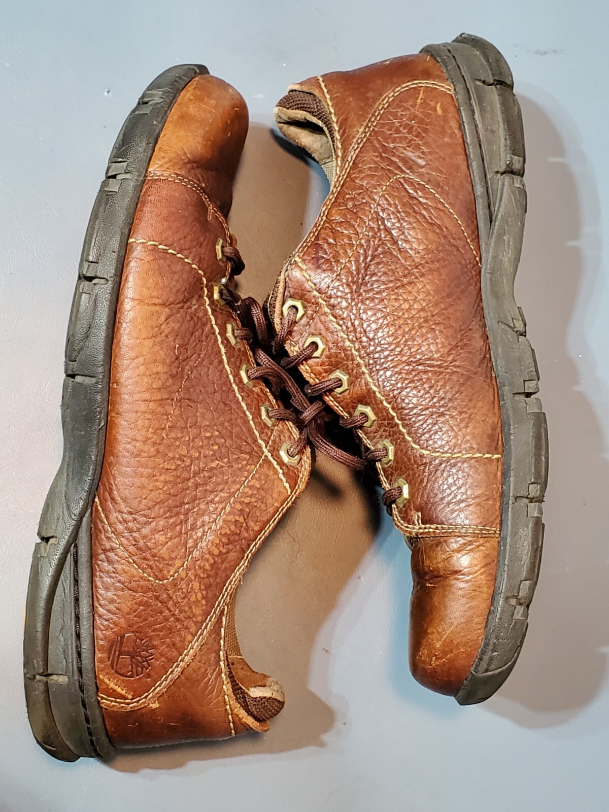 Timberland 52549 Brown Pebbled Leather Lace Up 6 Eye Oxford Mens US 11. ...