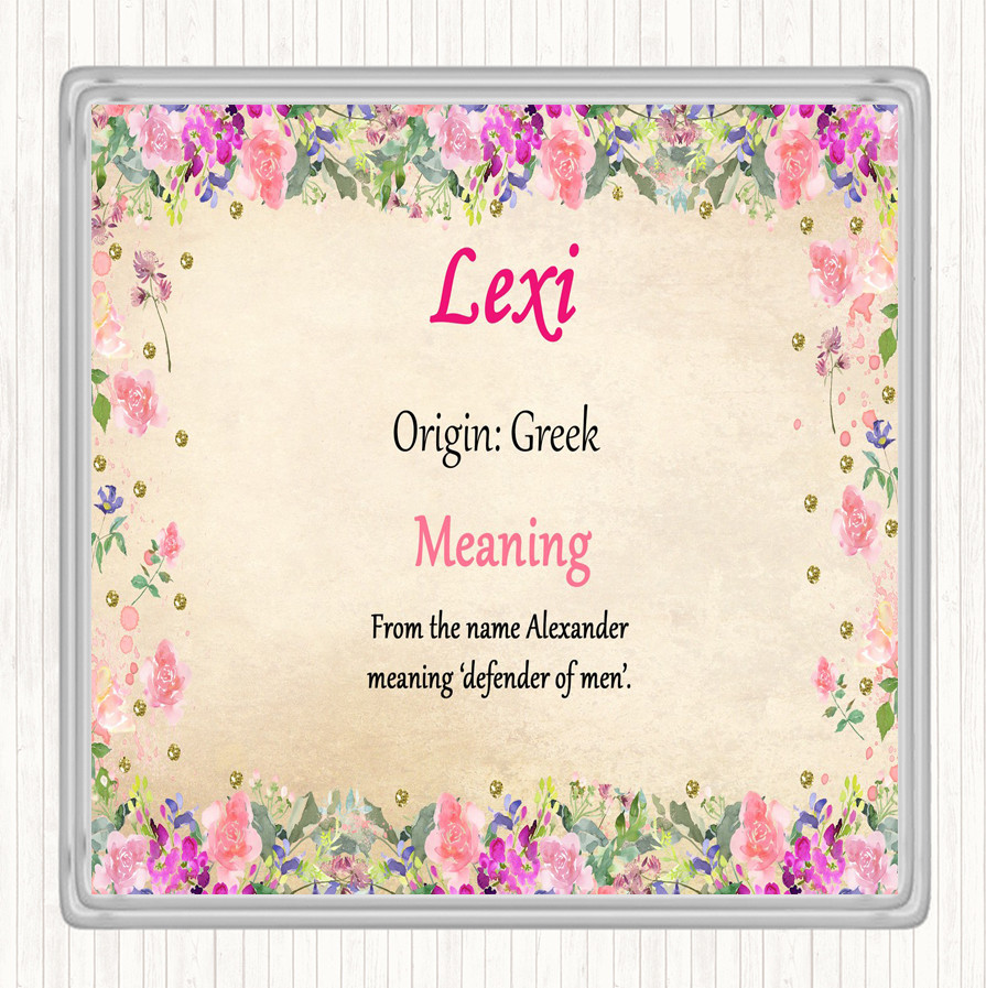 Lexi Name Meaning Drinks Mat Coaster Floral | eBay