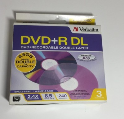 3pk dvd+r dl 2.4x 8.5gb jewel cases | eBay