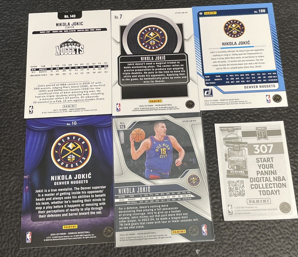 Nikola Jokic Panini 5 Card Lot+ Sticker- Inserts Holos And More | eBay