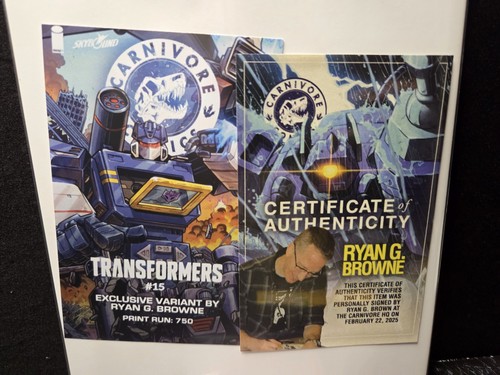 TRANSFORMERS #15 RYAN BROWNE EXCLUSIVE VIRGIN VARIANT LTD 750 SIGNED W ...