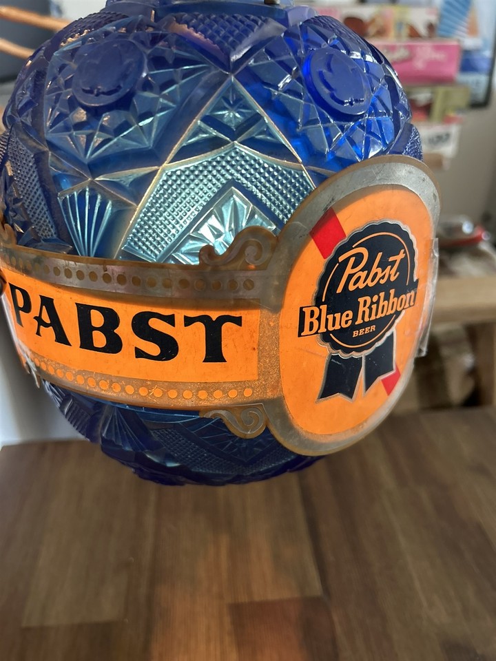 Pabst Blue Ribbon 1970's Lighted Hanging Globe Beer Sign, (Originally ...