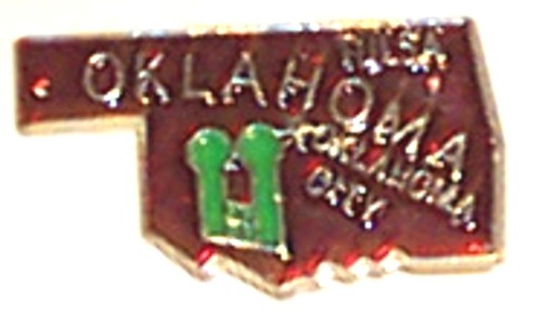 Lapel or Hat Tack Pin Oklahoma City, Tulsa, State of Oklahoma New | eBay