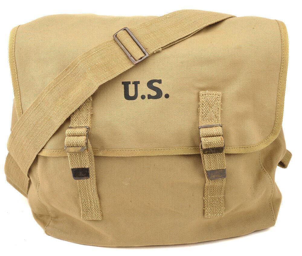 U.S. WW2 M1936 Musette Bag with Shoulder strap Khaki marked JT&L 1942 ...