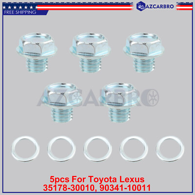 5X FOR TOYOTA LEXUS TRANSMISSION DRAIN PLUG W/ GASKET 90341-10011 ...