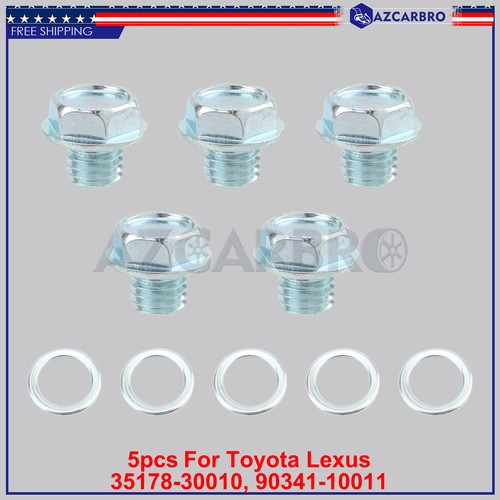 5X FOR TOYOTA LEXUS TRANSMISSION DRAIN PLUG W/ GASKET 90341-10011 ...