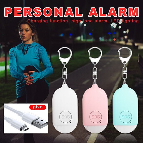 Emergency Alarm Keychain 130dB Loud Personal Safety Alarm Rechargeable ...