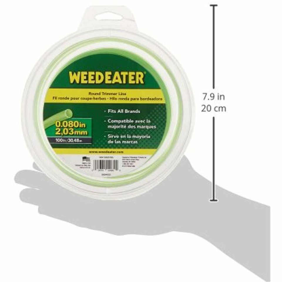 Weed Eater .080" 100 Feet Round String Trimmer Whacker Line 588937905 ...