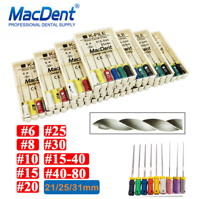MacDent Dental Endodontic Root Canal File K-FILE SST Hand Use Reamer 21 ...