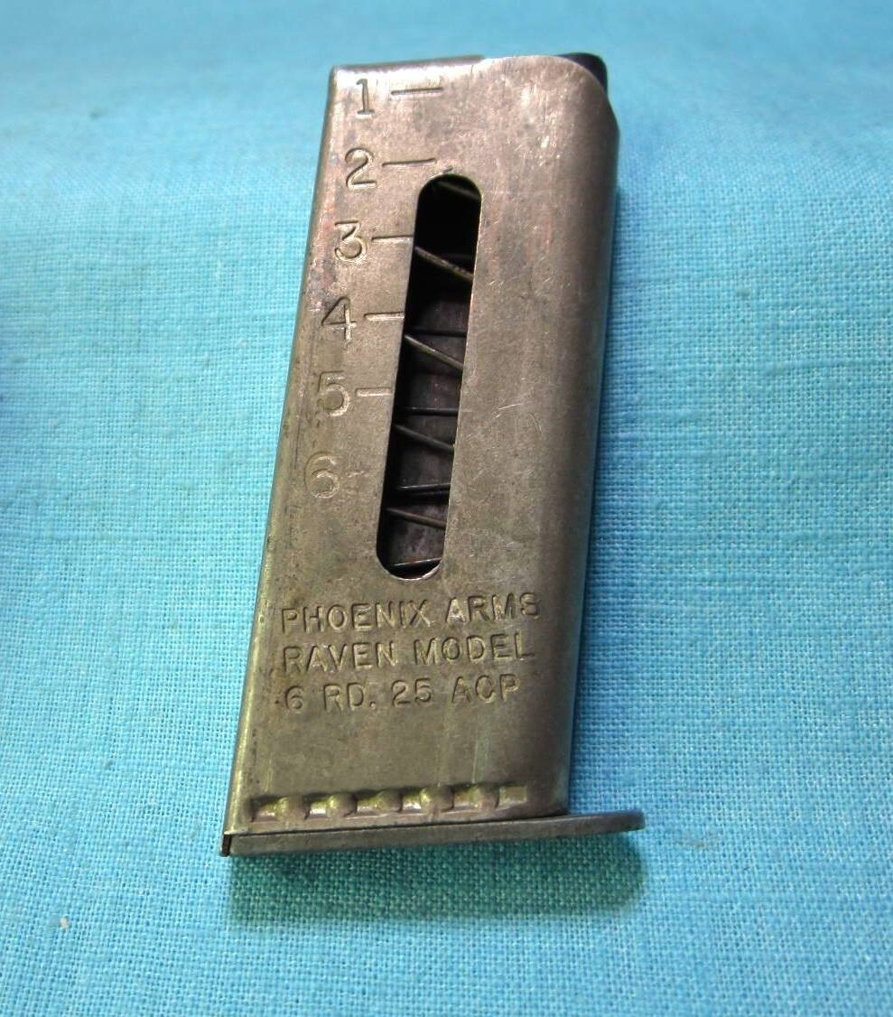 Raven Arms M25 P-25 MP25 P 25 Silver 6 Round early Factory Magazine Mag ...