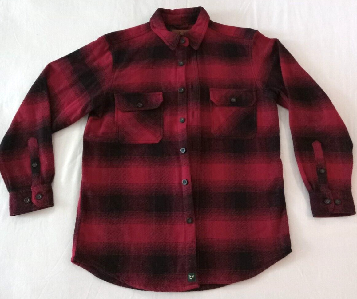 OUTDOOR LIFE Plaid FLANNEL Shirt Red Black Checkered … - Gem