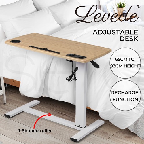 Standing Desk Height Adjustable Stand Over Bed Laptop Table Shelf ...