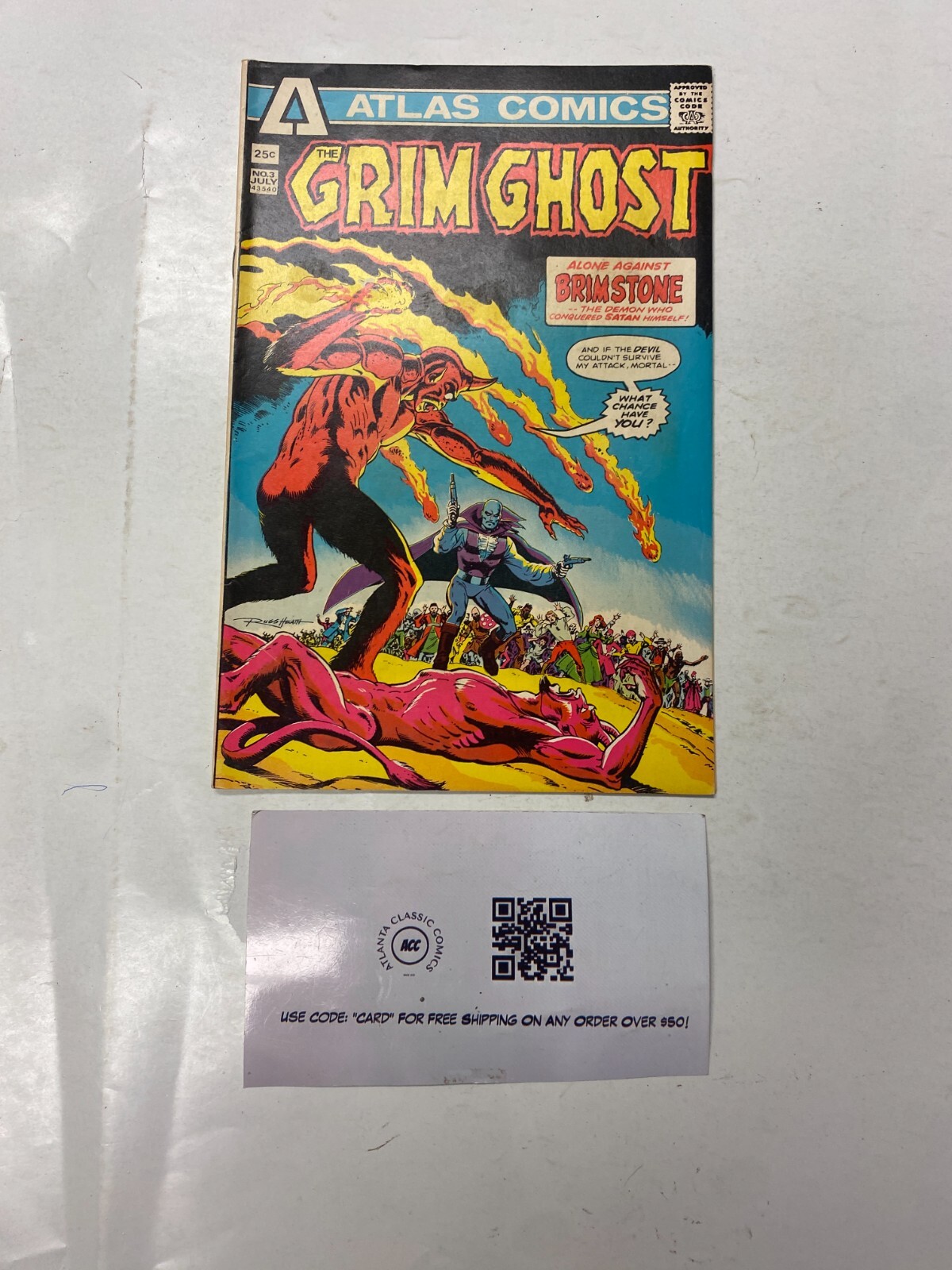 Grim Ghost #3 - 1975 series Atlas-Seaboard FN-VF Marvel Comics Group 21 ...