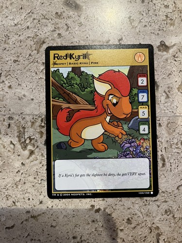 Neopets TCG Red Kyrii 104/150 Hannah And The Ice Caves Excellent ...