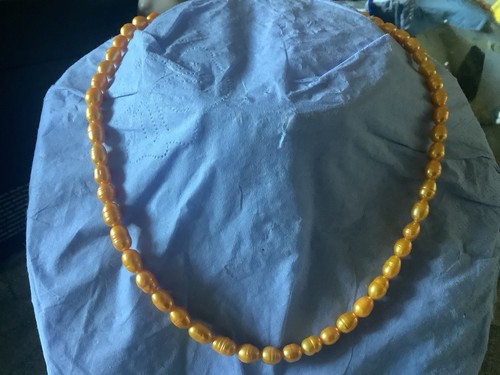 Yellow Freshwater Pearl Necklace | eBay UK