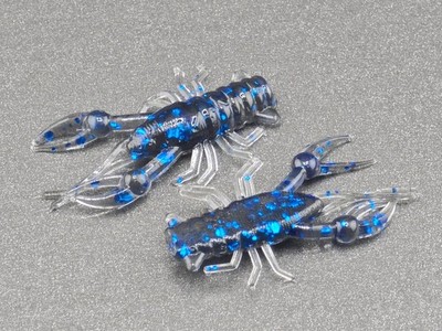 (30) 1" MINI CRAW "Black Blue Flake" Crappie Panfish Jig Crawfish Soft ...