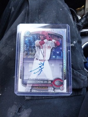 2025 Bowman Sheng-En Lin Chrome Mega Autographs Mojo Refractor Auto # ...