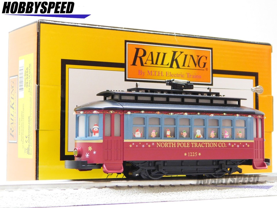 MTH RAILKING NORTH POLE BUMP-N-GO TROLLEY W/LEDS O GAUGE street car 30 ...