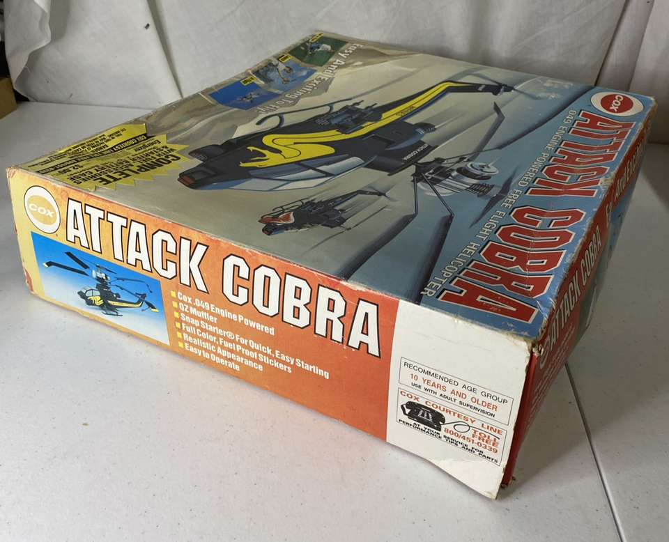 Sealed COX ATTACK COBRA .049 ENGINE POWERED FREE FLIGHT HELICOPTER NEW ...