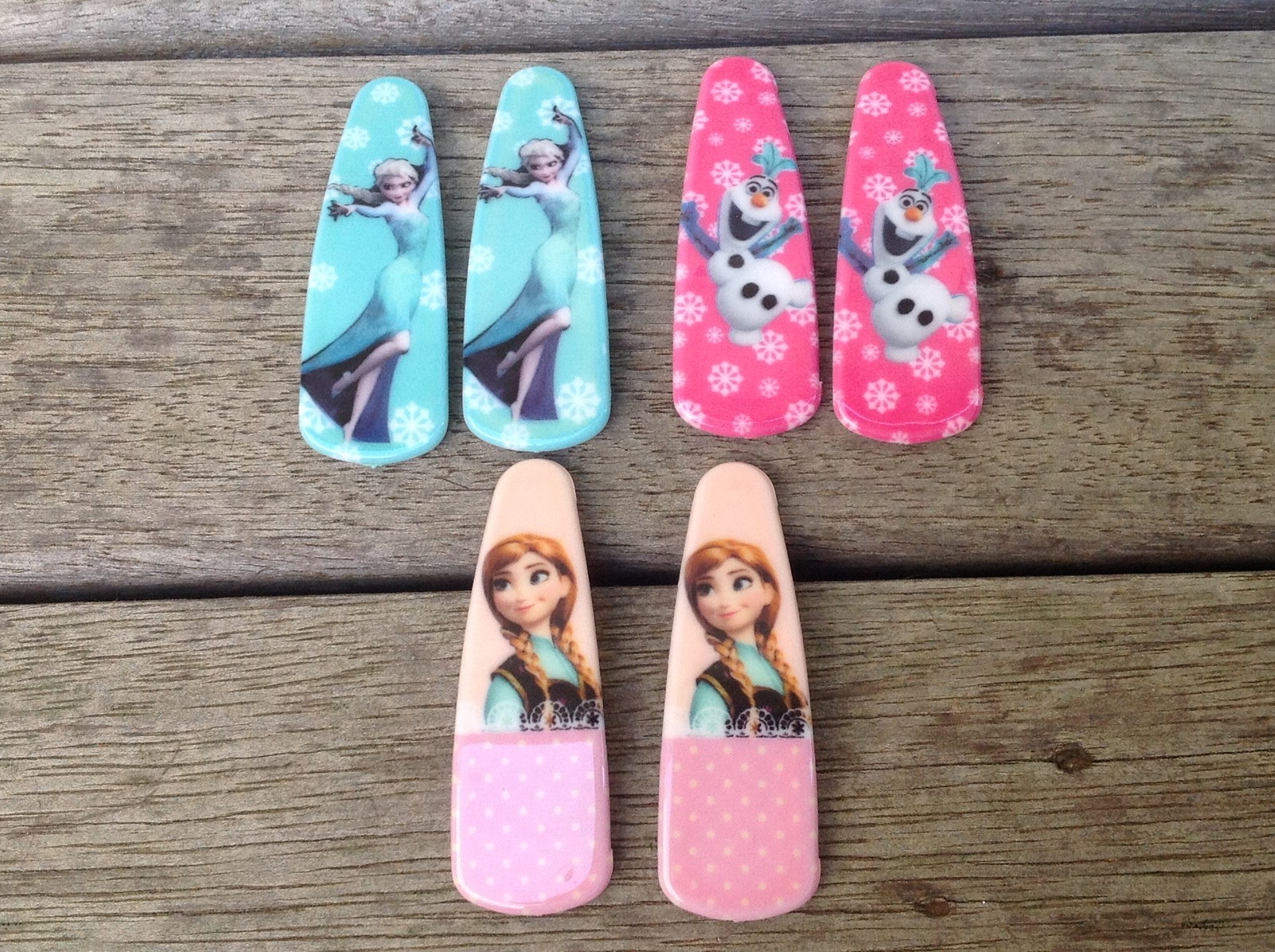 Girls 6 Pairs Wafer Frozen Elsa Anna Olaf Hair Clips Hair Pins, Hair ...