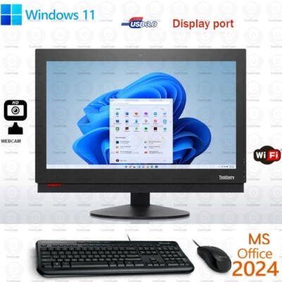 WINDOWS 11 Lenovo AIO 20" Computer Core i5 16GB RAM 500GB SSD Office ...